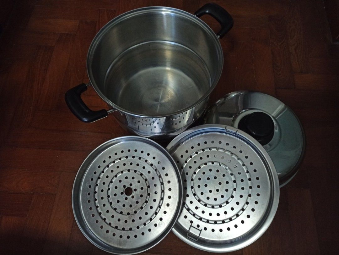 Zebra stainless steel 2 tier steamer, Furniture & Home Living ...