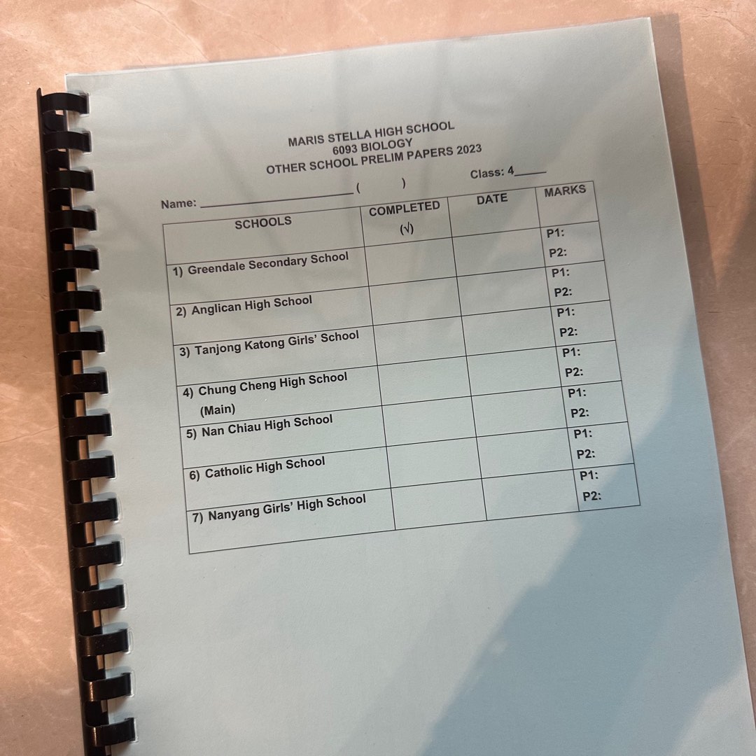 2023 Pure Biology Maris Stella 2023 Prelim Papers, Hobbies & Toys ...