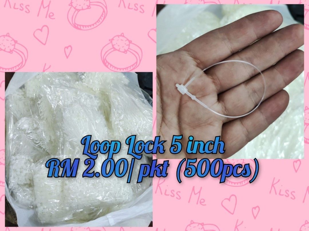 500 Pcs 5 Inch Loop Lock ( New ), Hobbies & Toys, Stationery & Craft ...