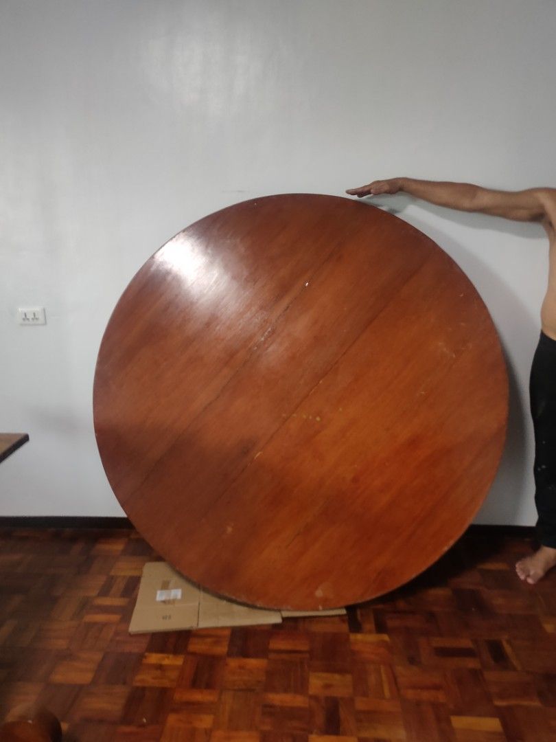 60 inches diameter, solid narra with half inches glass top, Furniture ...