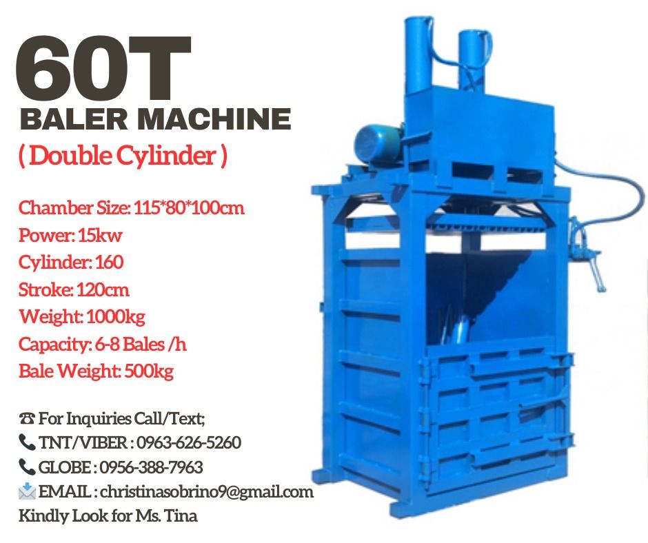 60T Baler Machine - Double Cylinder, Commercial & Industrial ...