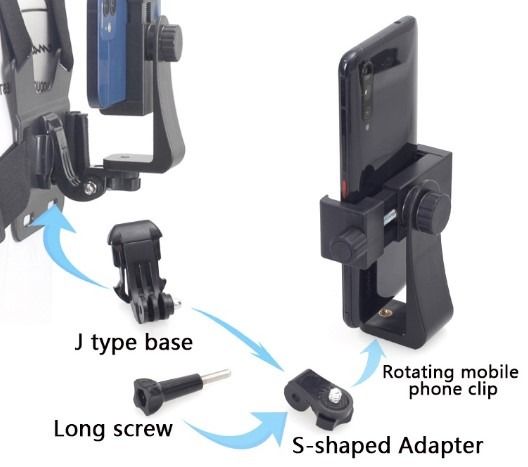 7 in 1 Chest Mount for Smartphone and Action Cameras for First Person ...