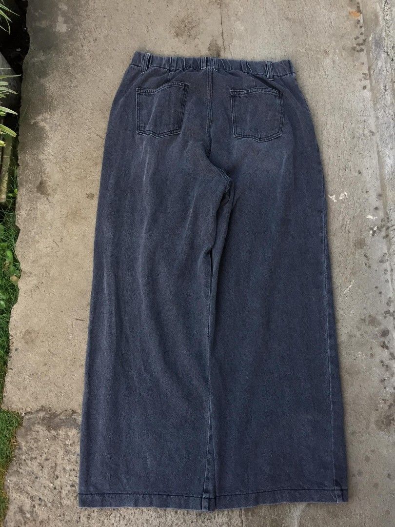 ACID WASH BLACK DENIM BAGGY JEANS, Men's Fashion, Bottoms, Jeans on ...