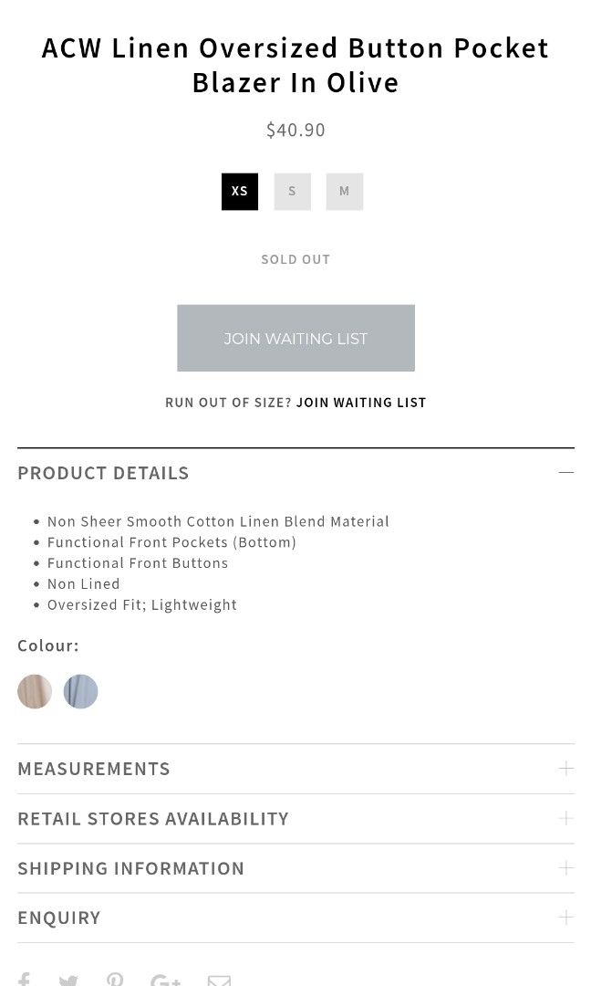 ACW LINEN OVERSIZED BUTTON POCKET BLAZER IN OLIVE, Women's Fashion, Coats, Jackets and Outerwear ...