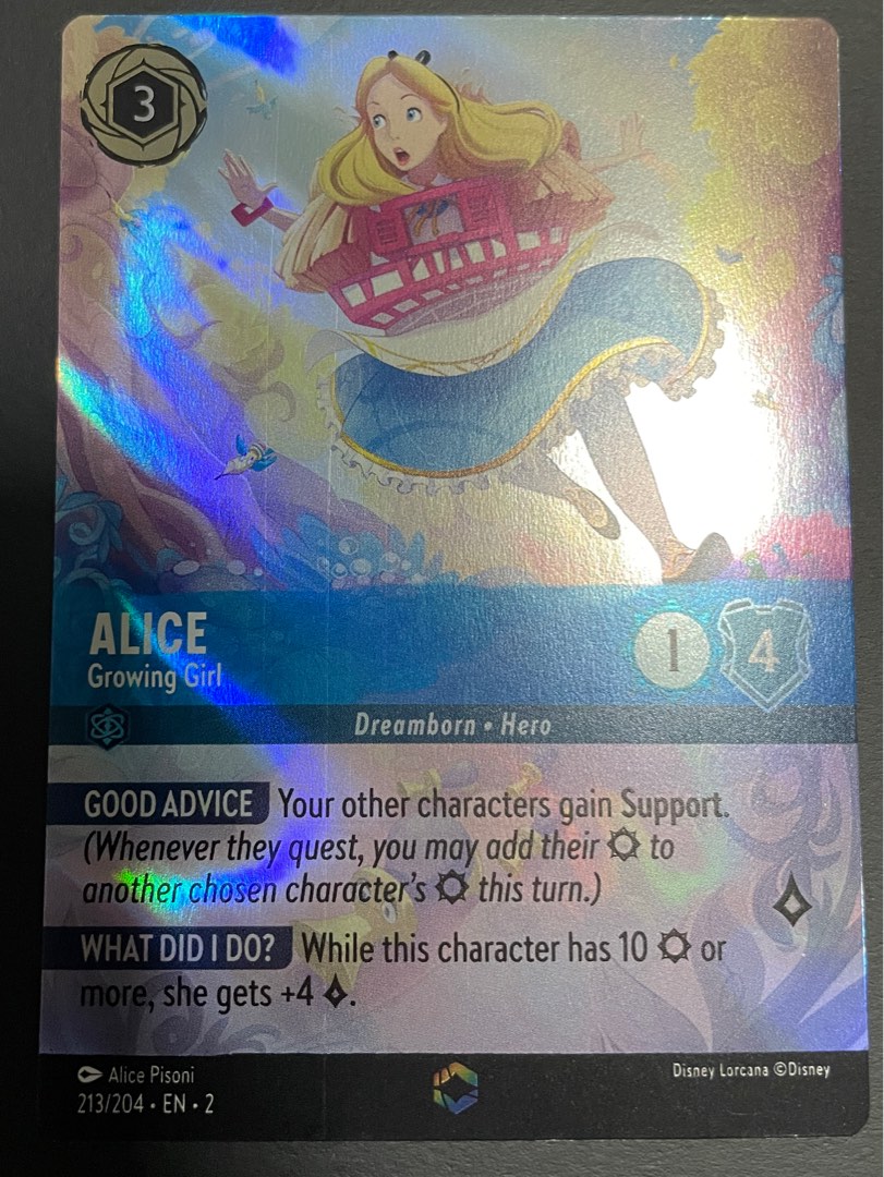 Disney Lorcana Alice - Growing Girl Enchanted Foil, Hobbies & Toys ...