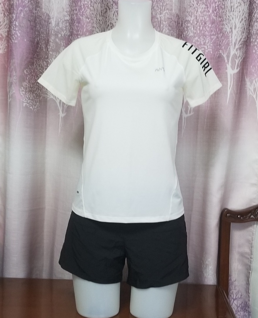 Anta Off-White Activewear Shirt (Preloved), Women's Fashion, Activewear ...
