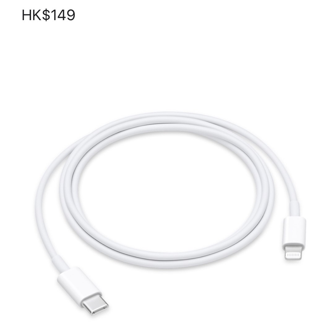 Apple iphone USB-C to Lightning Cable (1m), 手提電話, 電話及其他裝置配件, 充電器及電線 ...