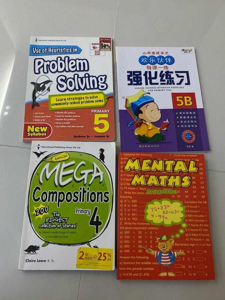 Assessment Books Pri 4 Pri 5 HCL Maths Eng compo, Hobbies & Toys, Books & Magazines, Assessment ...