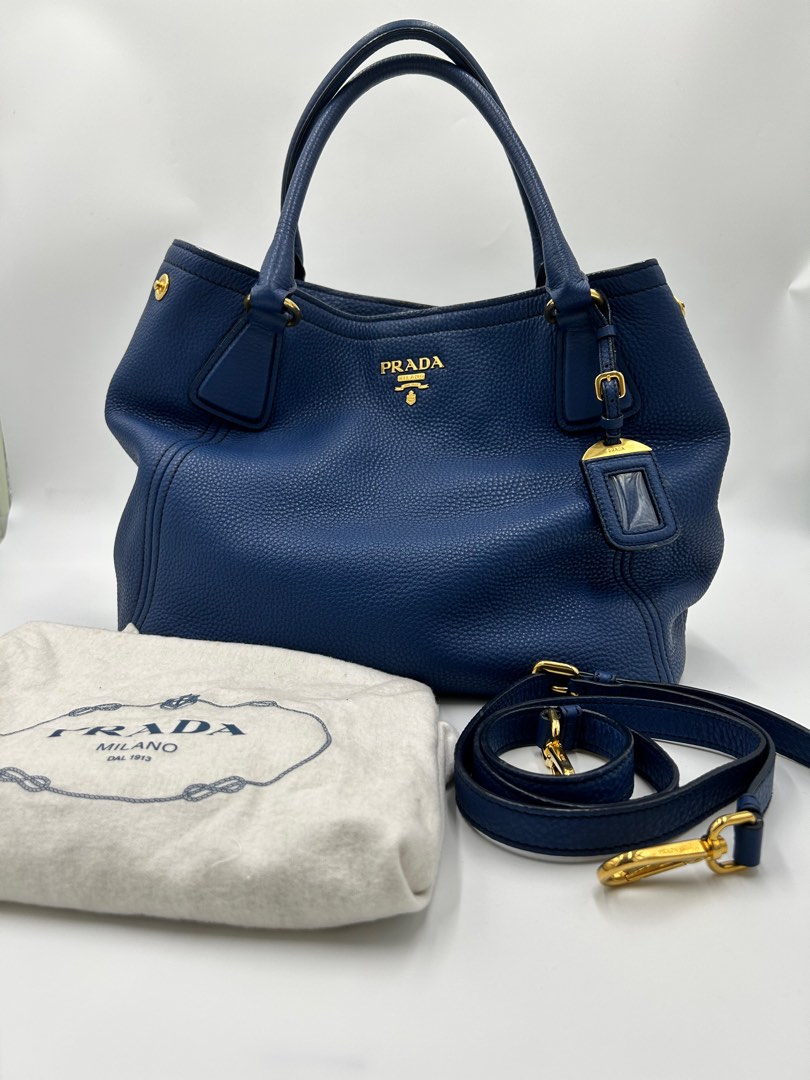 Authentic Prada Two Way Vitello Daino Leather, Luxury, Bags & Wallets on Carousell