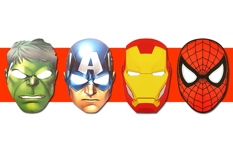Avengers / Spiderman Cardboard Party Masks, Hobbies & Toys, Stationery ...
