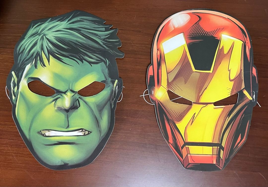 Avengers / Spiderman Cardboard Party Masks, Hobbies & Toys, Stationery ...