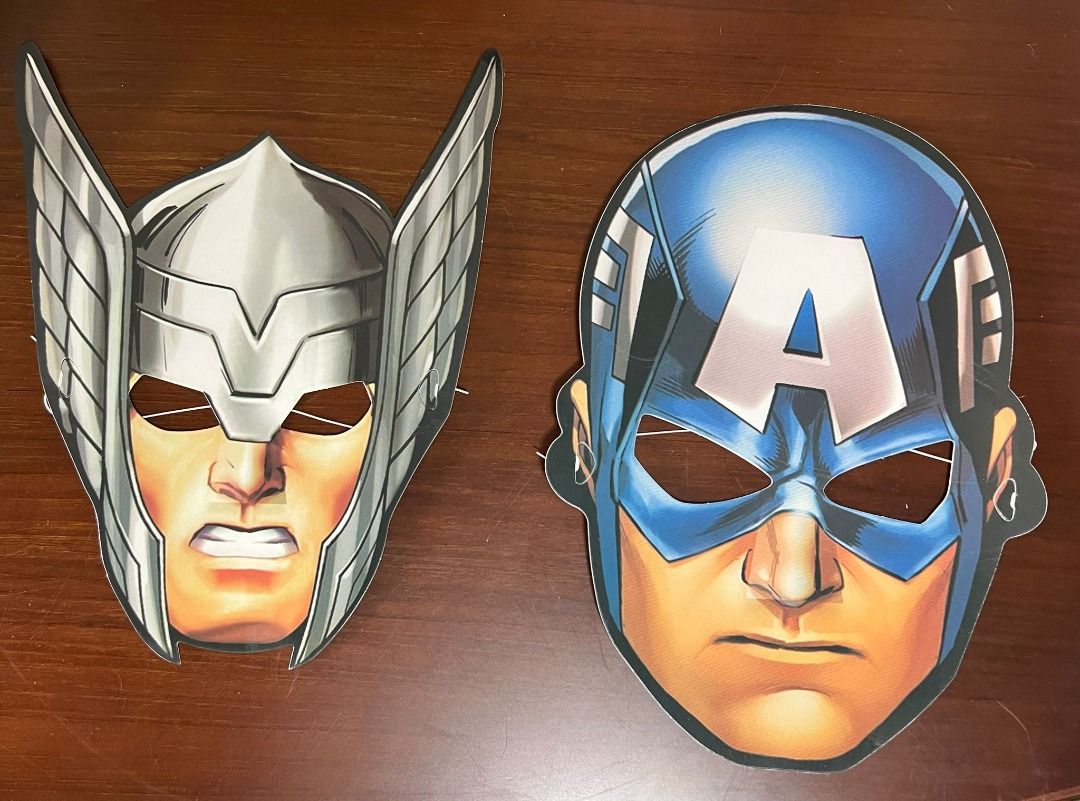 Avengers / Spiderman Cardboard Party Masks, Hobbies & Toys, Stationery ...
