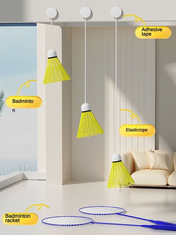 Badminton trainer. Can use in living room. Including racket and 3 ...