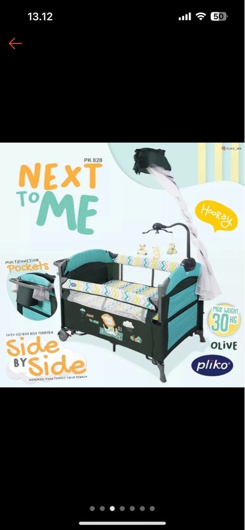Box Bayi Pliko Next To Me Travel Cot B 828 SLR Tempat Tidur / Kasur ...