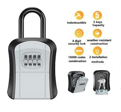 Brand New! Password Key Box Padlock Security Metal Key Safe Lock Box ...