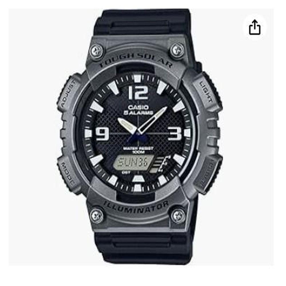 Casio Men's AQ-S810W-1A4VCF Tough Solar Analog Display Quartz Black ...