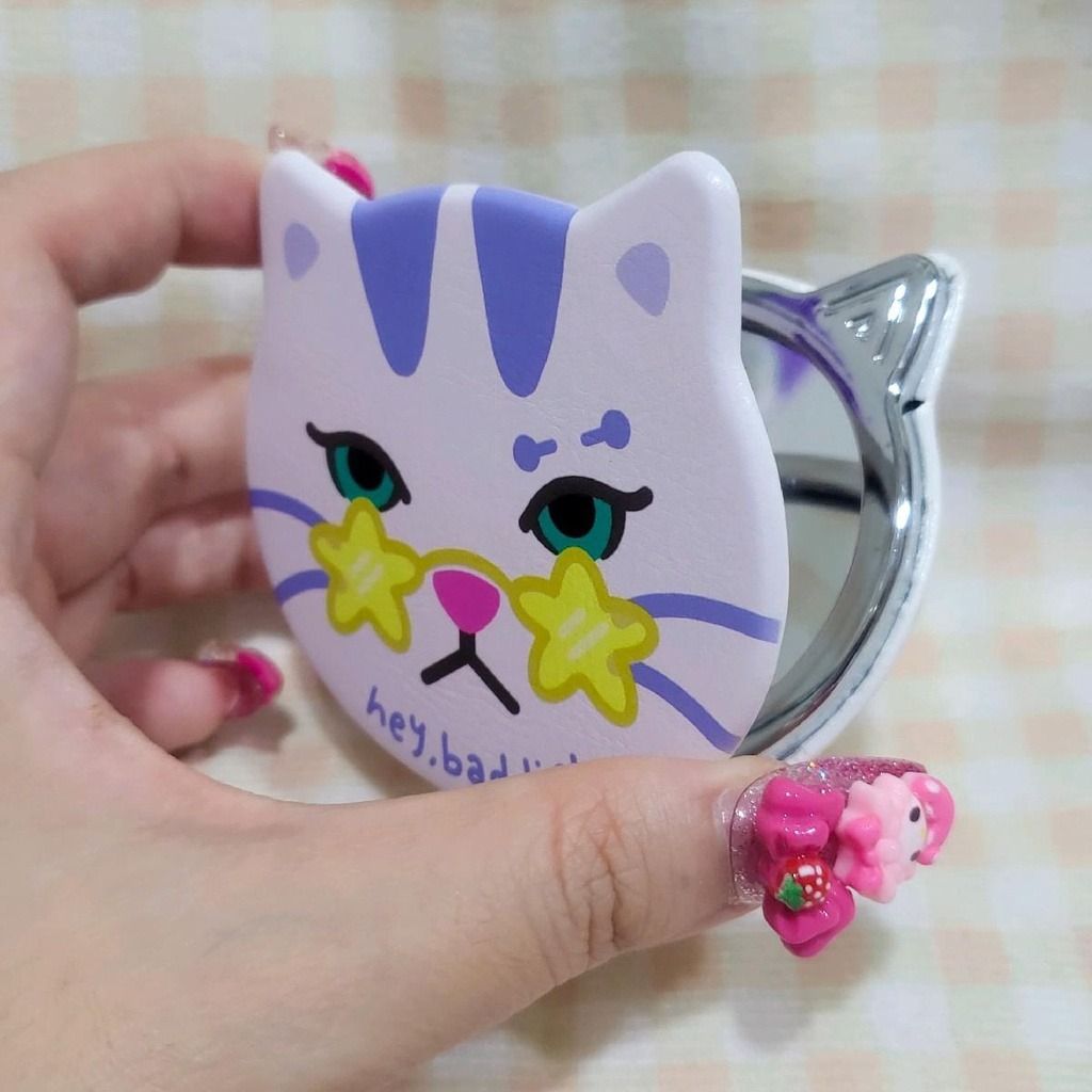 Cats Double Trouble Cute Kawaii Hand Mirror Cat-shaped, Furniture ...