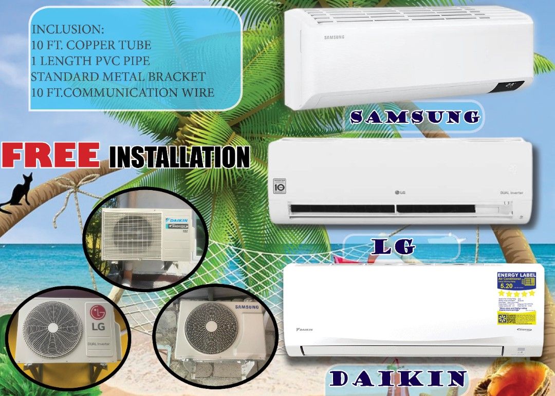 Cheapest Aircon Inverter Split Type With Free installation, TV & Home ...