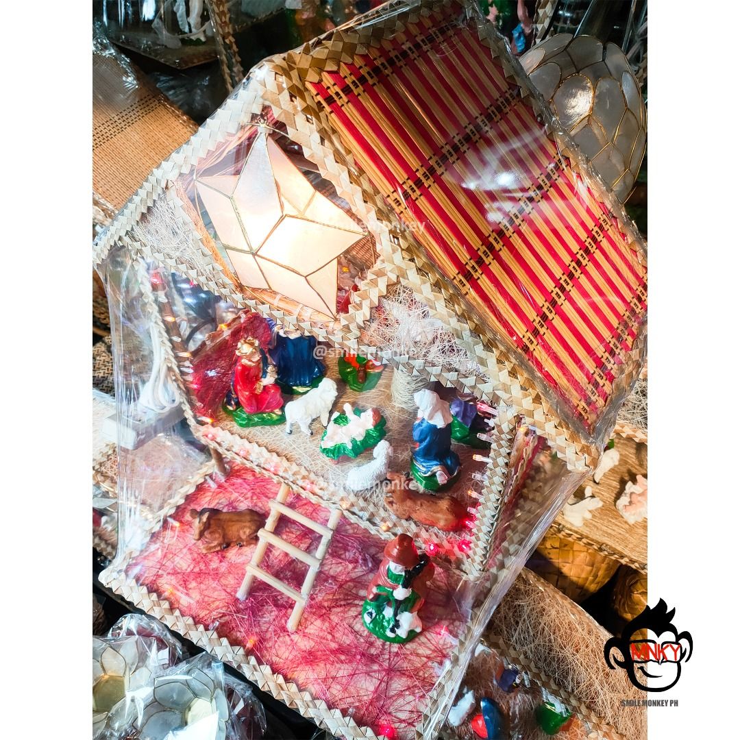 Christmas Belen Decor Native Nipa House with Lights and Parol (medium ...