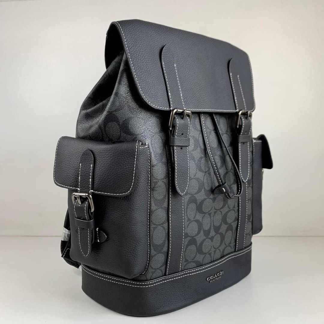 Coach Hudson Backpack in Signature Canvas, Men's Fashion, Bags ...