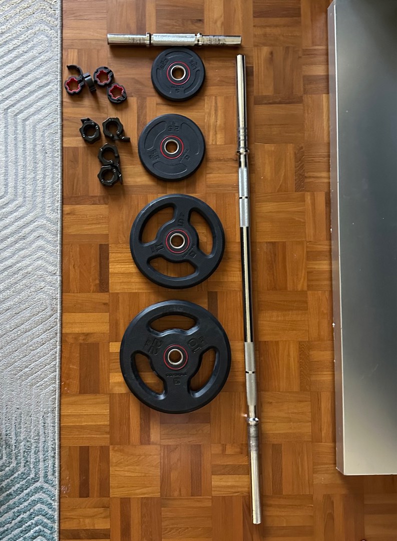 Complete Home Weight Training Set, Sports Equipment, Exercise & Fitness ...