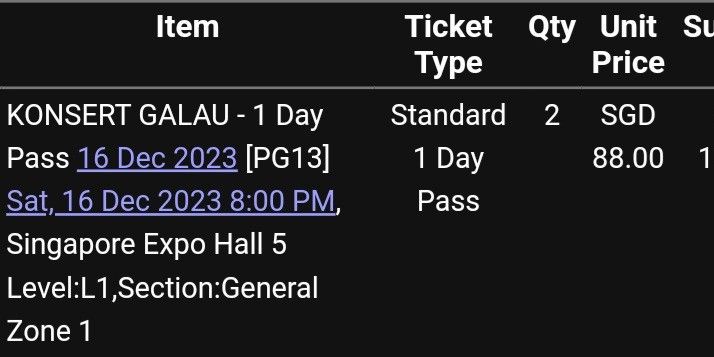 Concert Galau Tickets 16 Dec 2023 (2 pax), Tickets & Vouchers, Event ...