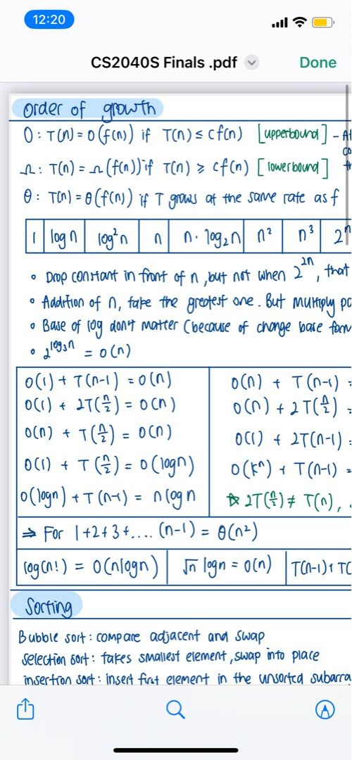 CS2040S Cheatsheet, Everything Else on Carousell