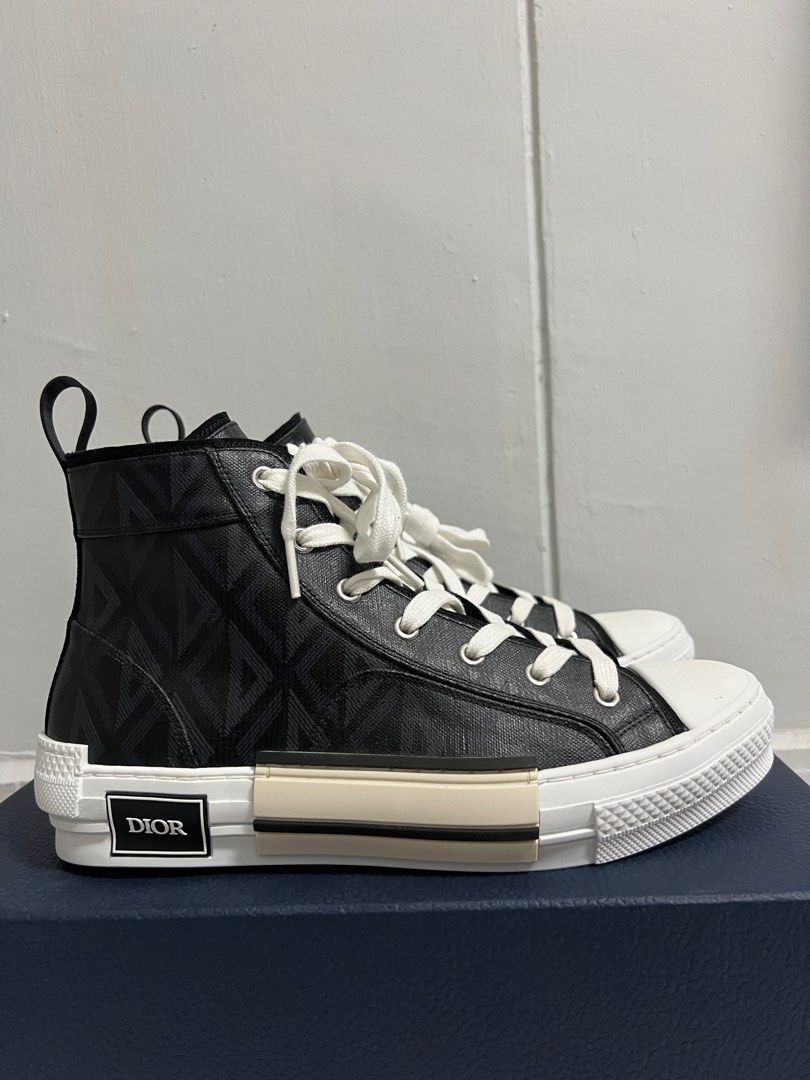 Dior - B23 Black CD Diamond Canvas High Top Sneakers, Luxury, Sneakers ...