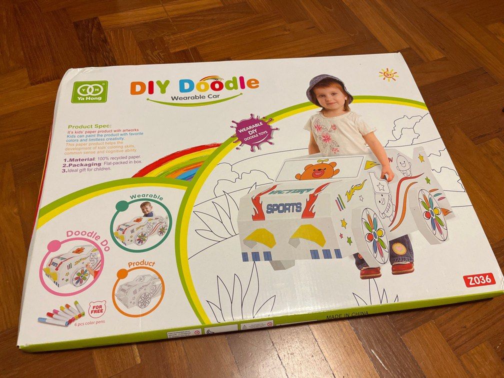 DIY doodle Wearable Cardboard Car, Babies & Kids, Infant Playtime on ...