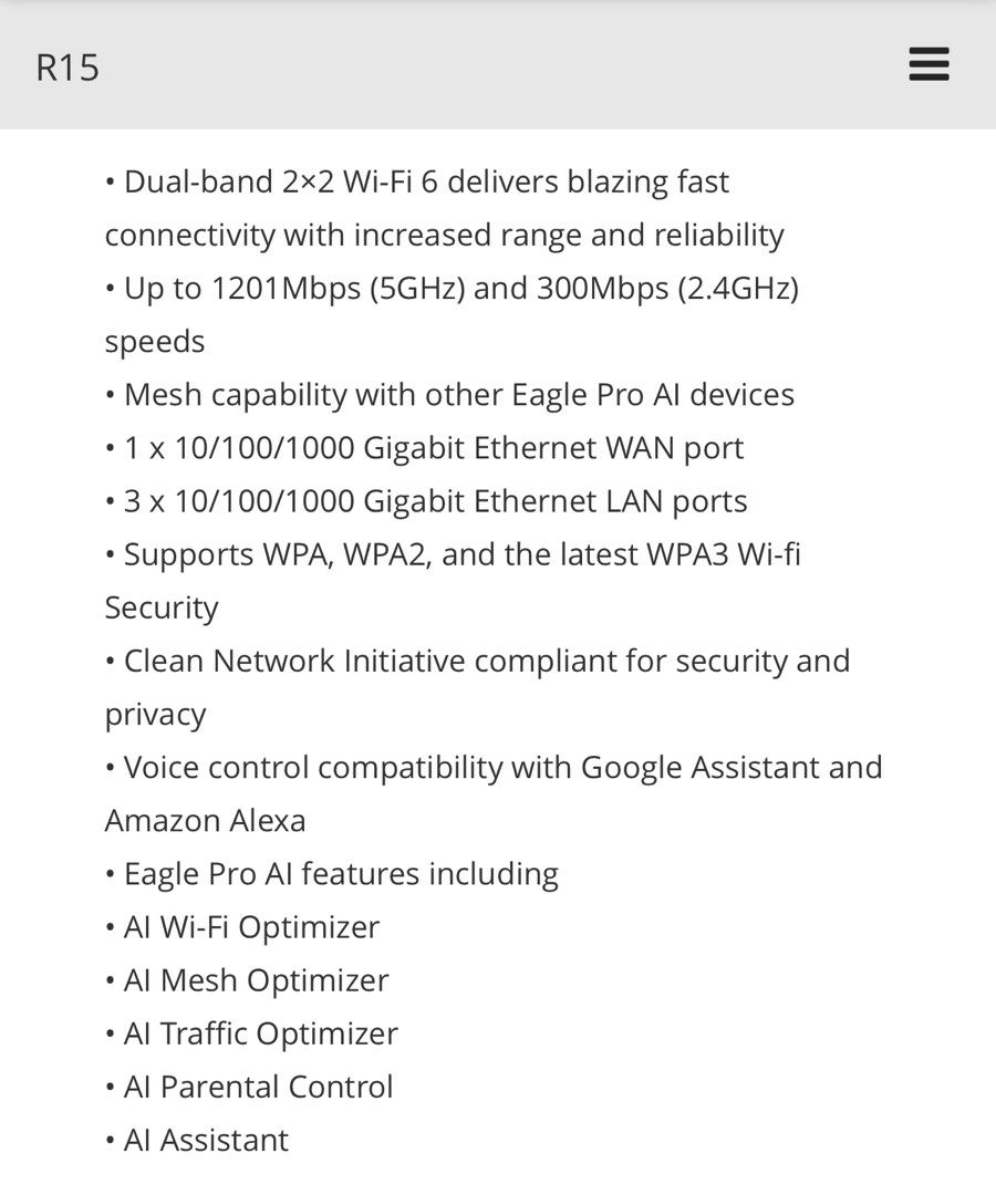 D-Link Eagle Pro AI AX1500 R15 Smart Router, Computers & Tech, Parts ...