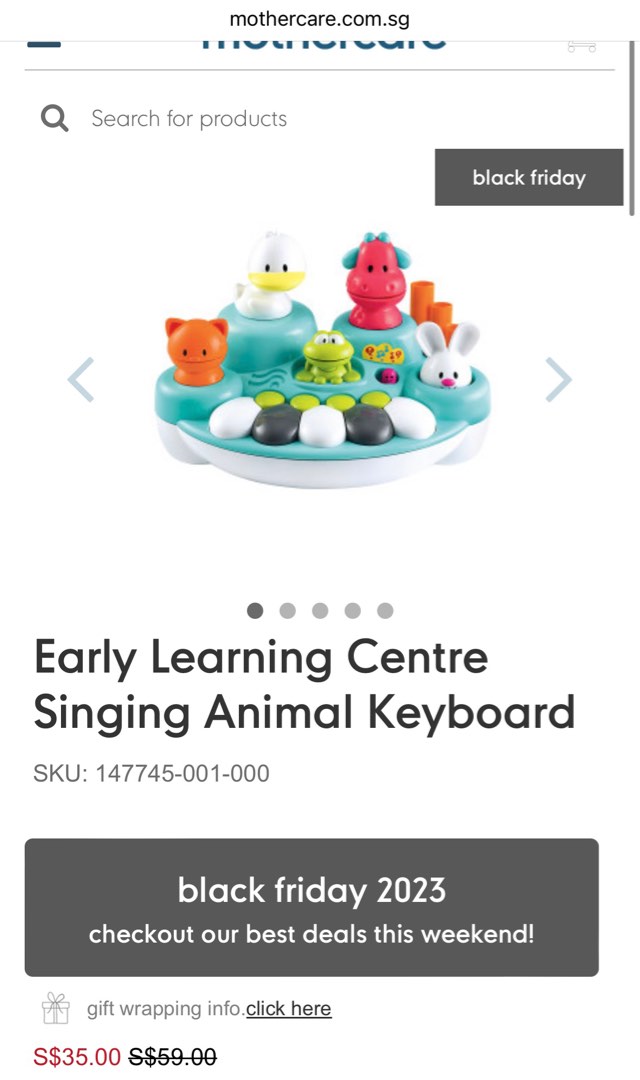 ELC Singing Animal Keyboard, Babies & Kids, Infant Playtime on Carousell