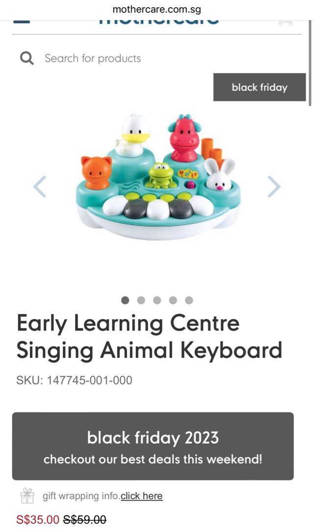 ELC Singing Animal Keyboard, Babies & Kids, Infant Playtime on Carousell