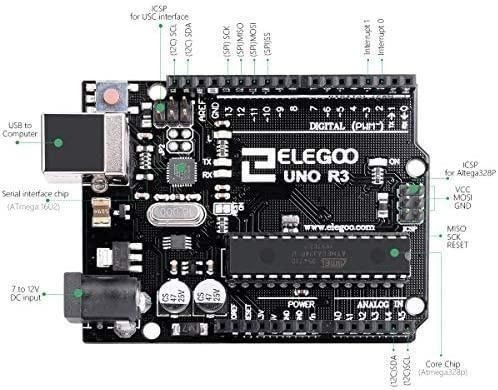ELEGOO UNO R3 Board ATmega328P with USB Cable(Arduino-Compatible) for ...
