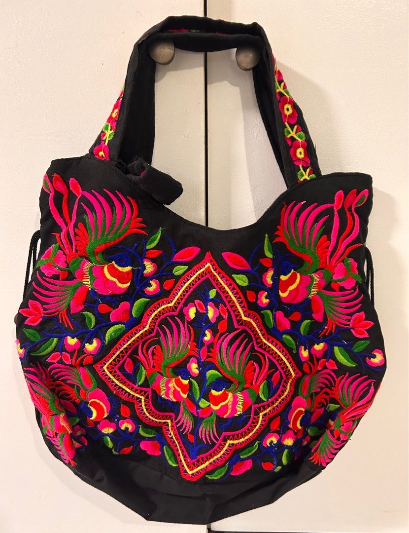 Ethnic Embroidered Thai Tote Bag, Women's Fashion, Bags & Wallets ...