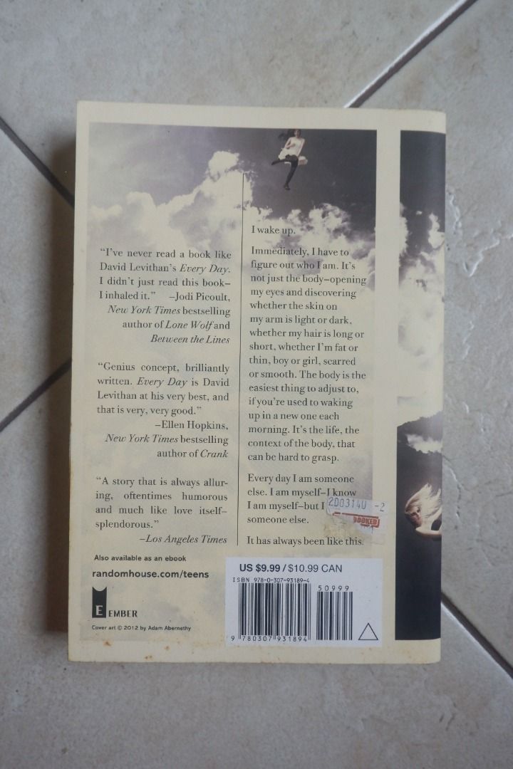 Every Day by David Levithan, Hobbies & Toys, Books & Magazines, Fiction ...