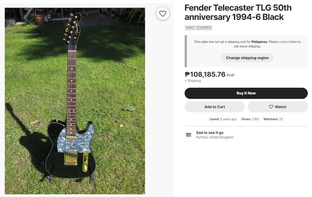 Fender TLG-94P Telecaster 50th Anniversary Custom Tele Made in Japan ...