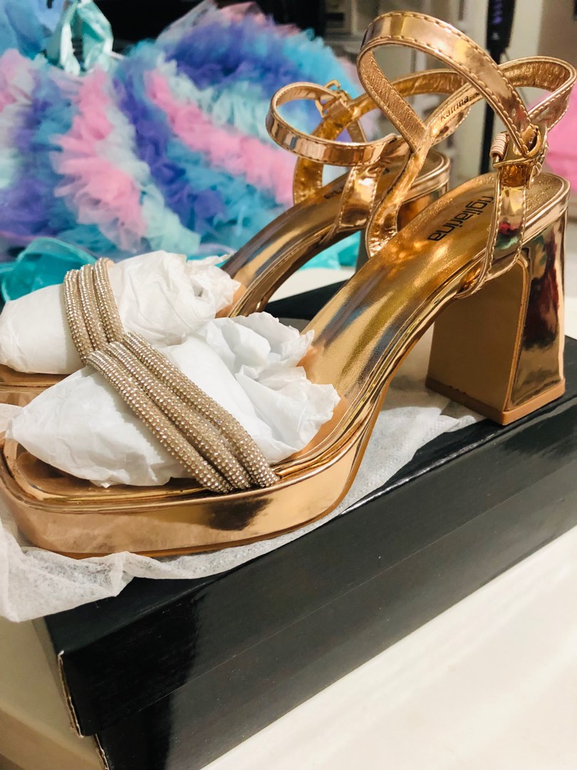 Figliarina Rosegold Sandals s7, Women's Fashion, Footwear, Heels on ...