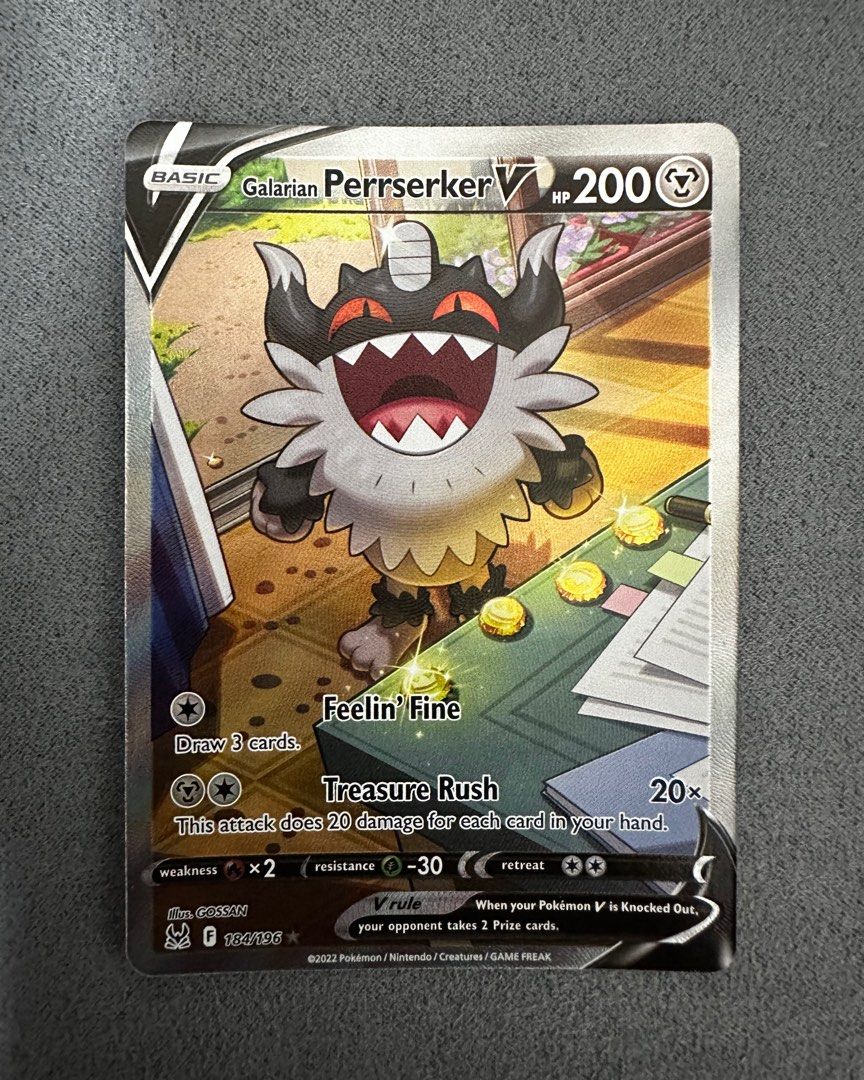 Galarian Perrserker V Alternate Art Lost Origin #184, Hobbies & Toys ...