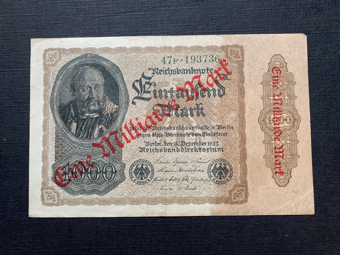 Germany 1000 Mark 1922 Banknote RARE N4, Hobbies & Toys, Collectibles ...