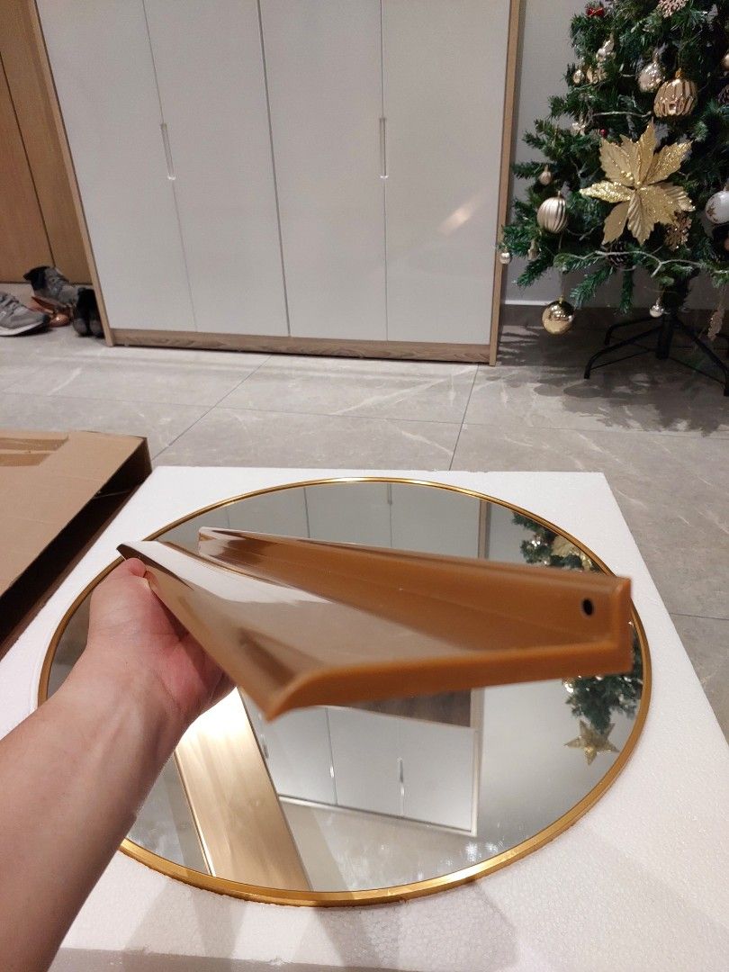 Gold circle mirror 70 cm by 70 cm, Furniture & Home Living, Home Decor ...