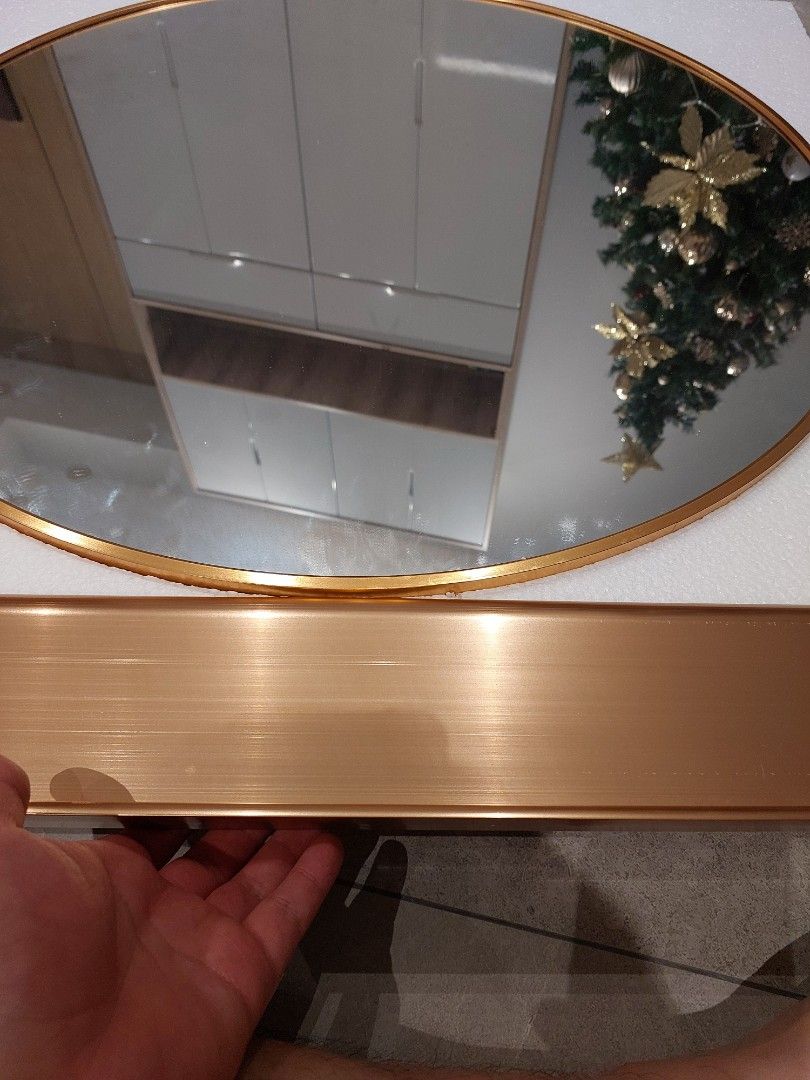 Gold circle mirror 70 cm by 70 cm, Furniture & Home Living, Home Decor ...