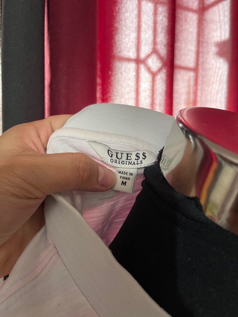 Guess Reworked Semi Crop Shirt, Women's Fashion, Tops, Shirts on Carousell