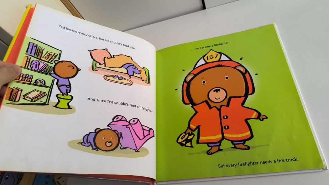 绘本Hardcover storybook Firefighter Ted Large size, Hobbies & Toys, Books ...