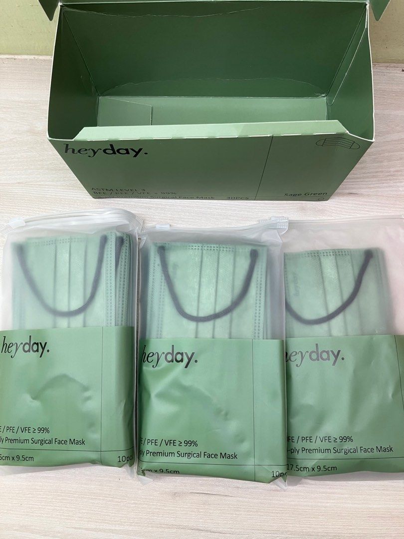 Heyday mask (sage green), Health & Nutrition, Face Masks & Face Shields ...