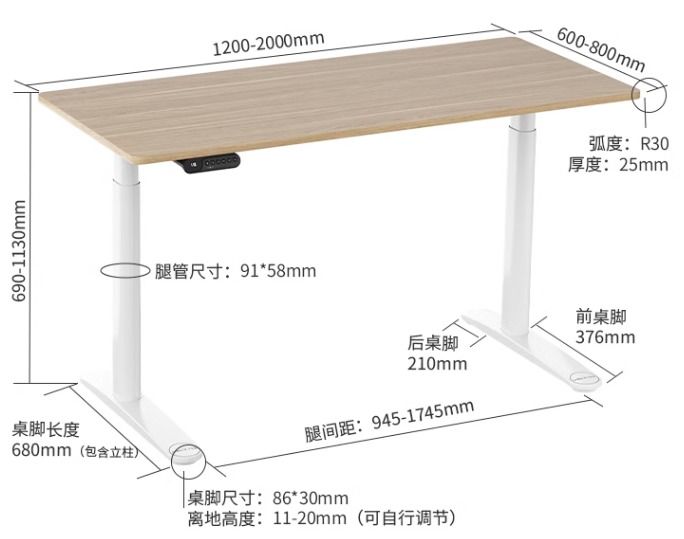 High Quality Standing Desk Support Up to 100KG Original Wood Standing ...