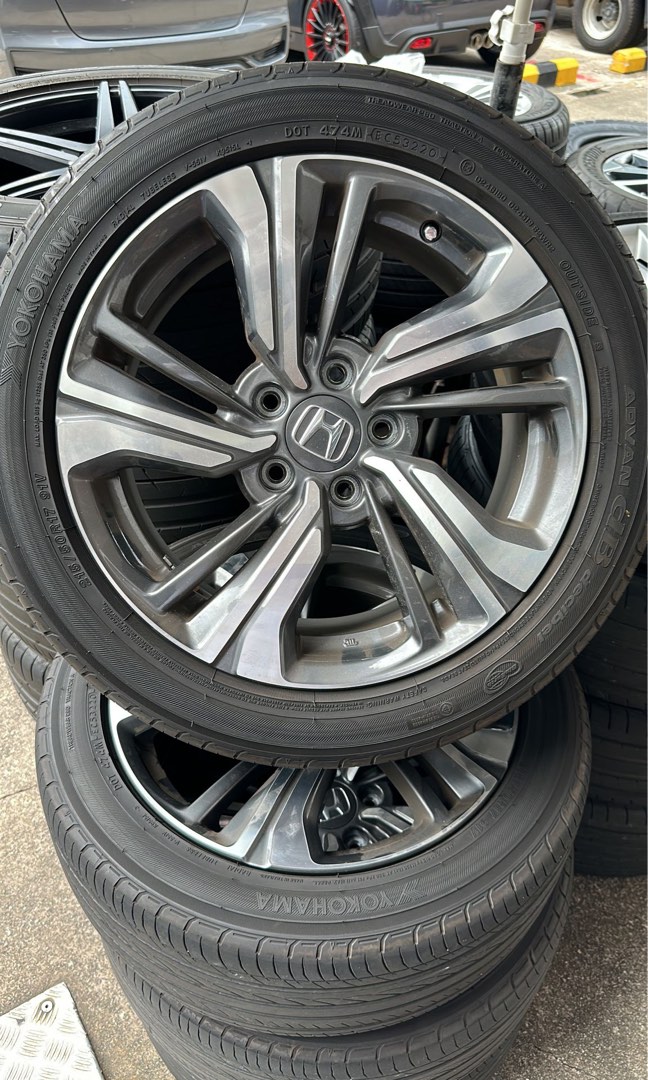 Honda 17” Rims, 5x114.3, 17”x7”, Offset 45, Car Accessories, Tyres & Rims on Carousell