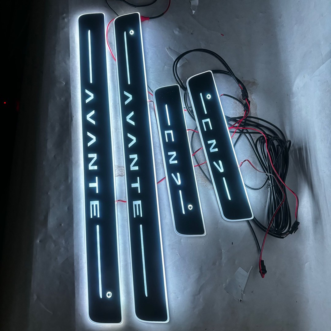 Hyundai Avante CN7 led scuff plate with sensor, Car Accessories, Electronics & Lights on Carousell