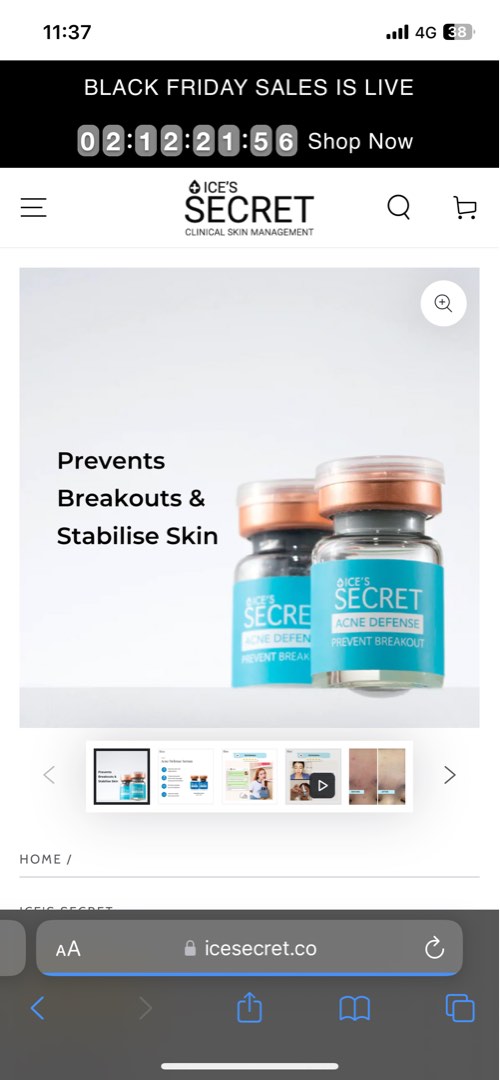 Ice Secret Acne Defense Serum, Beauty & Personal Care, Face, Face Care ...