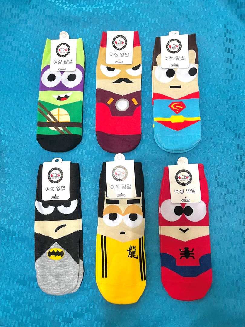 Iconic Korean casual socks Marvel DC designs, Women's Fashion, Watches ...
