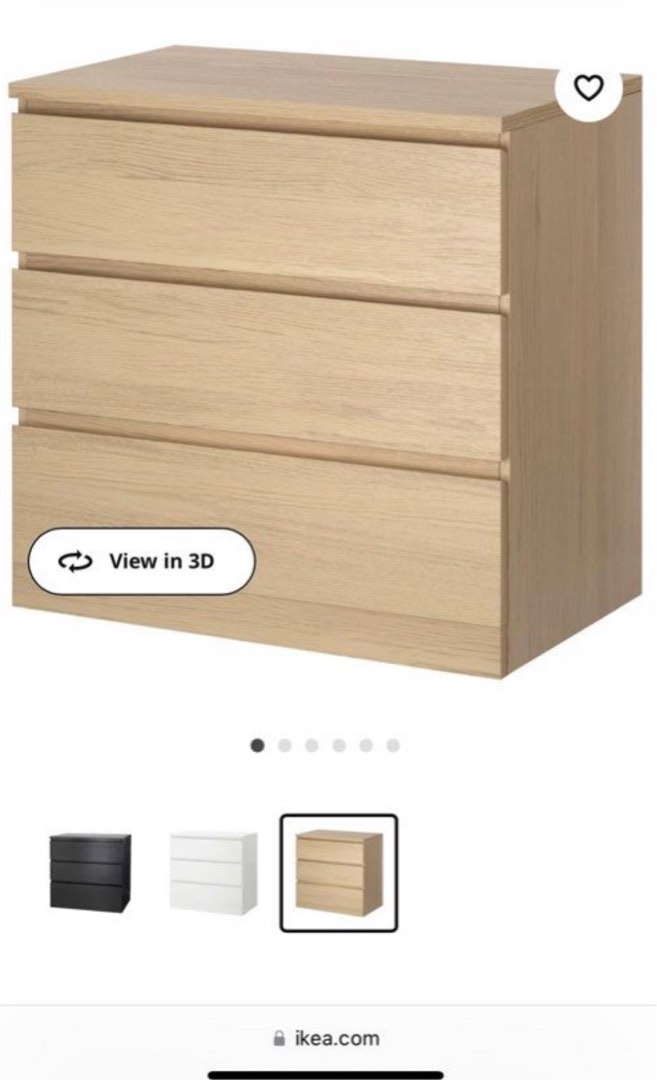 Ikea Malm Chest Of Drawers, Furniture & Home Living, Furniture, Shelves ...